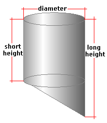 Cylinder with Sloped Bottom Tank Volume and Capacity